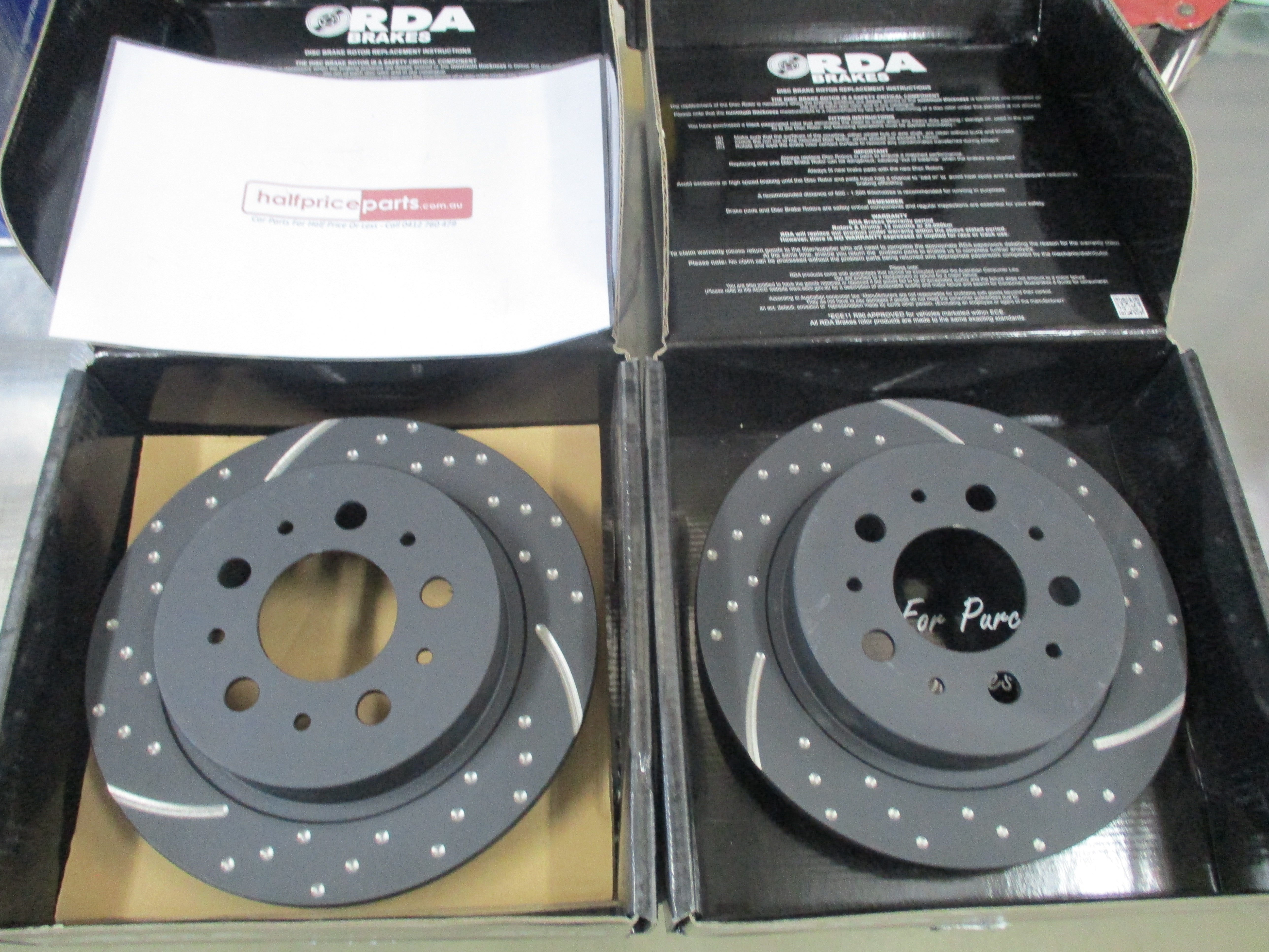 RDA Rear Slotted & Dimpled Disc Brake Pair To Suit Volvo S90 / V90 New ...