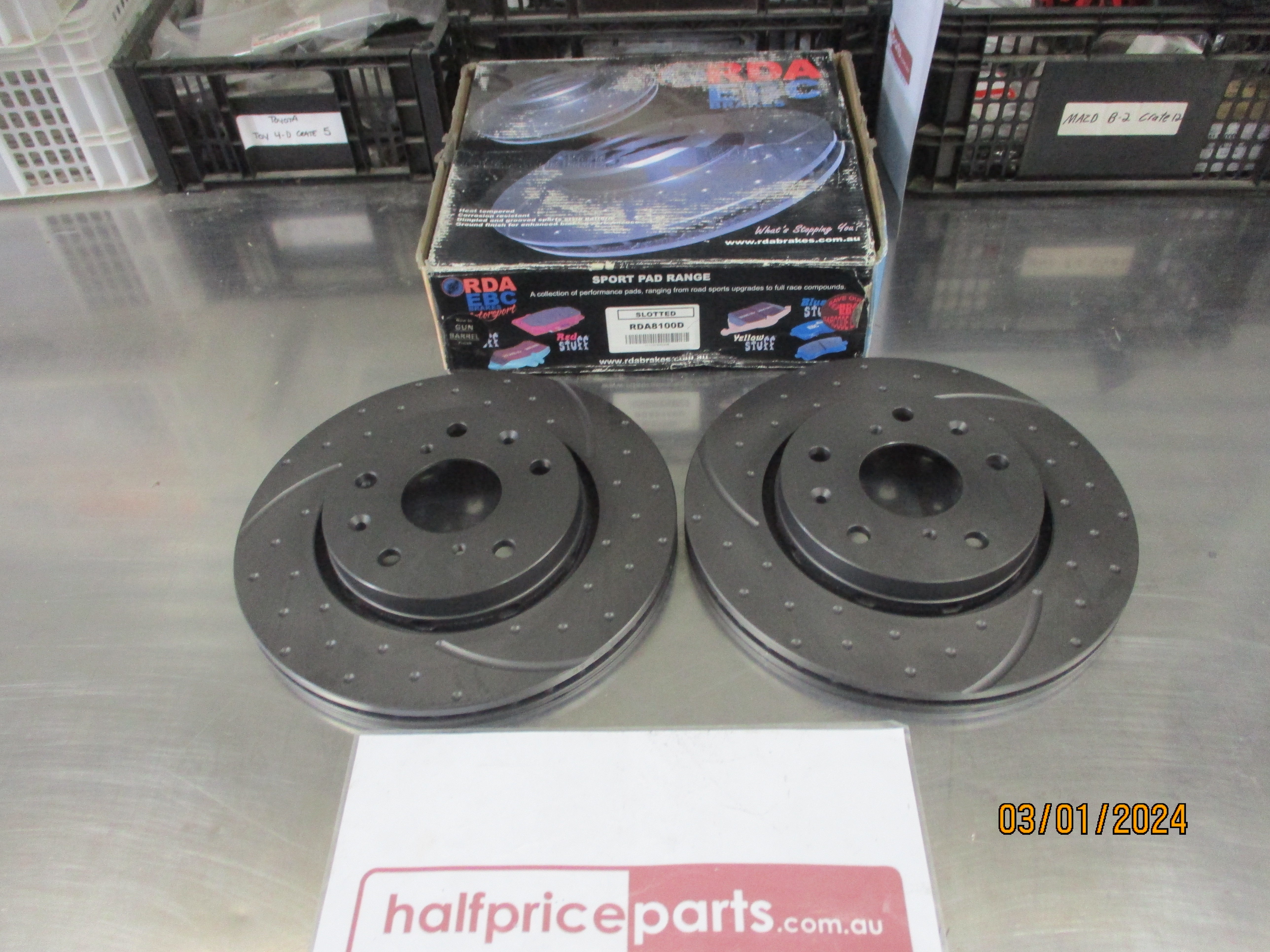 RDA Front Disc Rotors (Pair) Slotted-Dimpled Suits Suzuki Swift New Pa ...