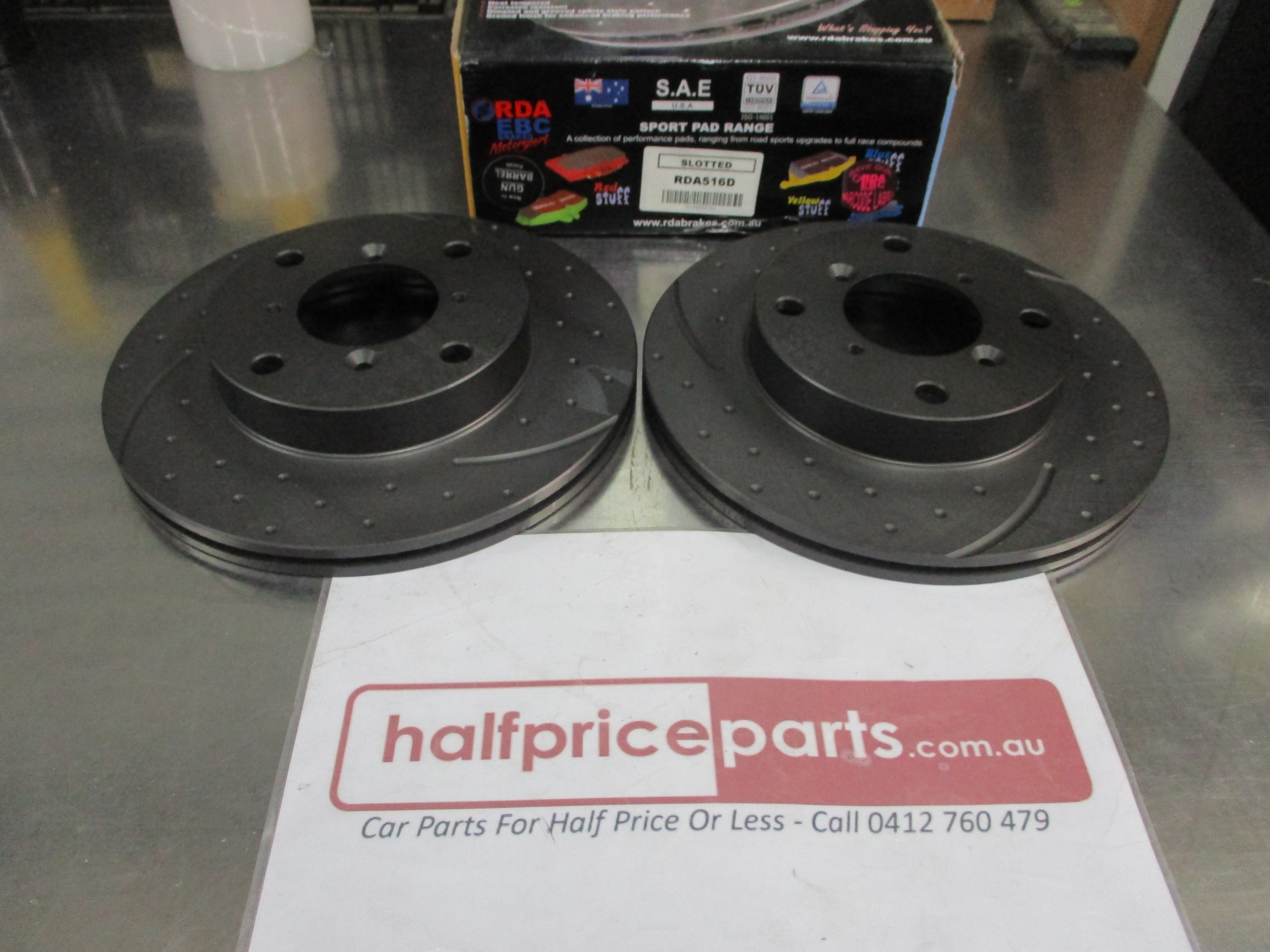 RDA Front Disc Rotors (Pair) Slotted-Dimpled Suits Suzuki Swift New Pa ...