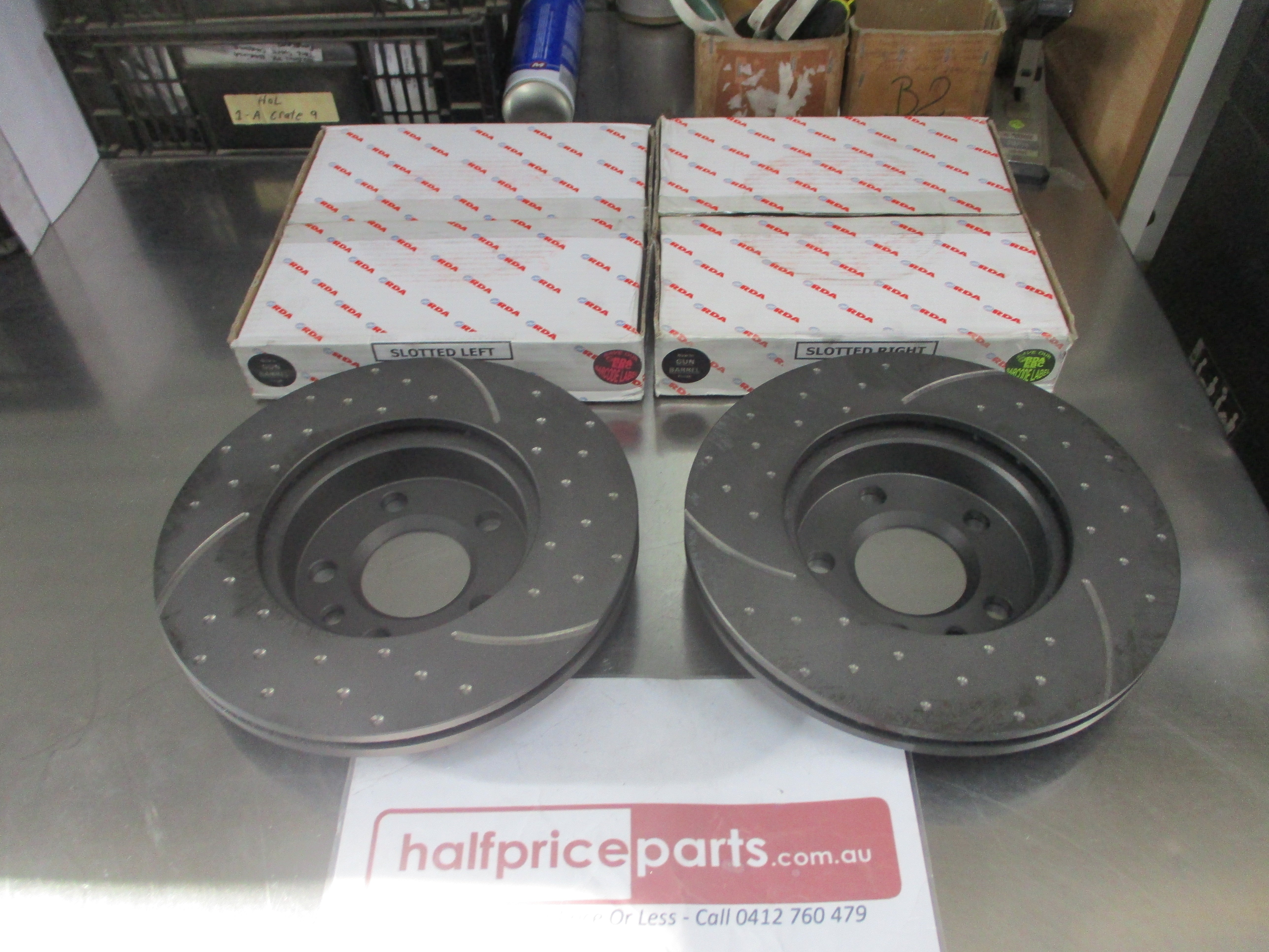 RDA Front Disc Rotors (Pair) Slotted-Dimpled Suits VW Transporter/Cara ...