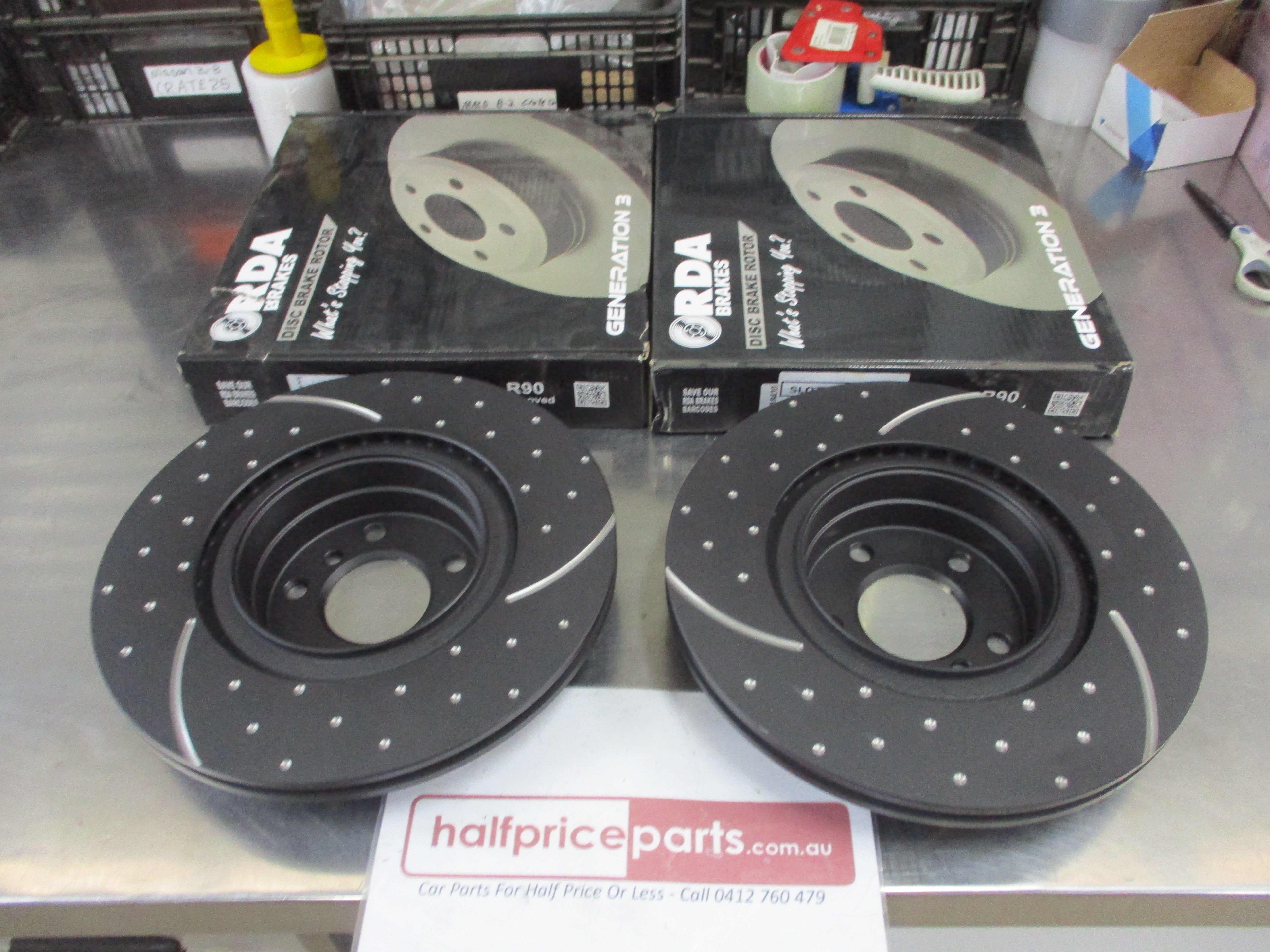 RDA Rear Disc Rotors (Pair) Slotted-Dimpled Suits BMW 1-Series New Par ...