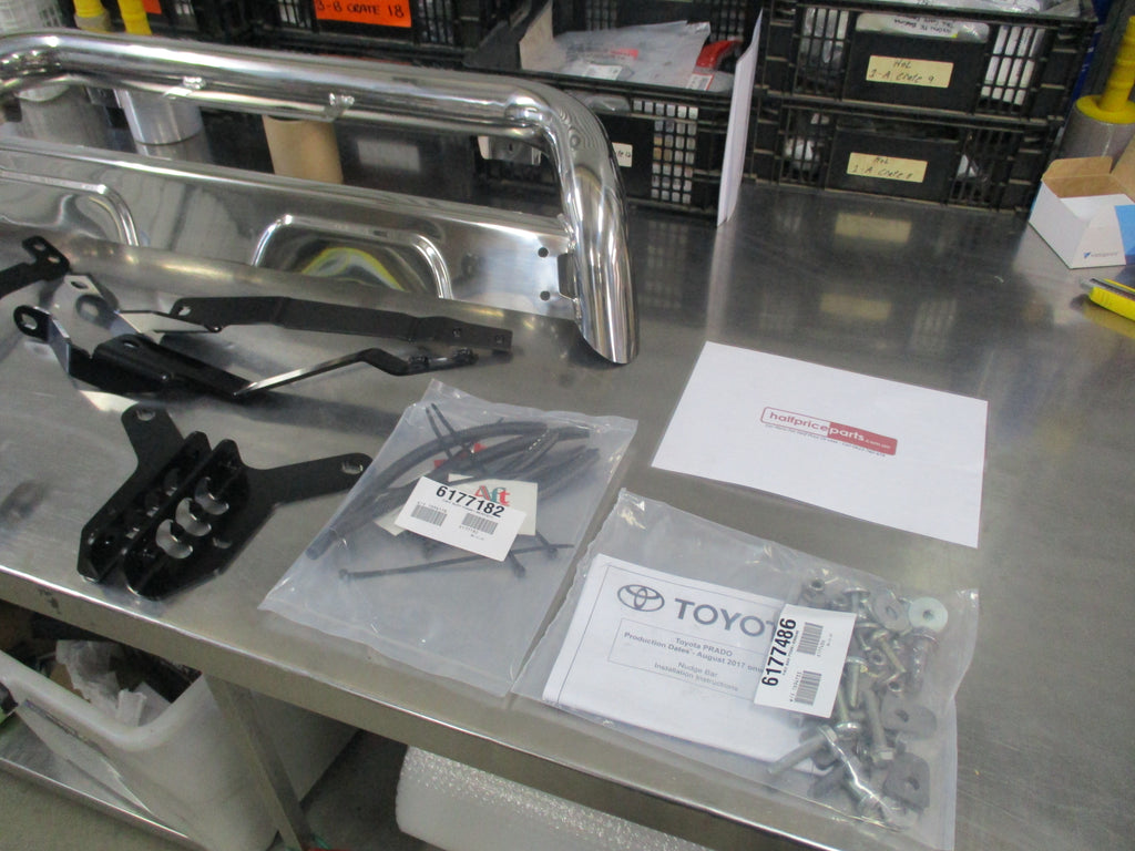 Toyota Landcruiser Prado GX GXL Genuine Polished Alloy Nudge Bar New P ...