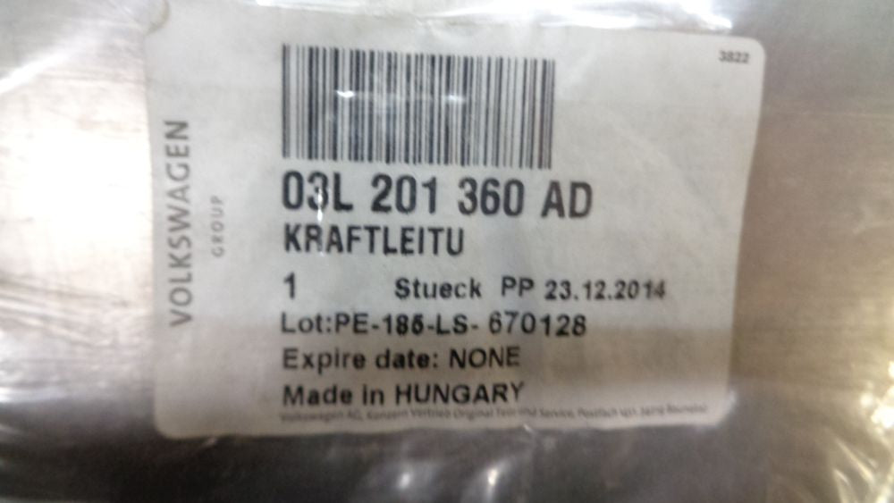 VW Passat CC Genuine Fuel Line New Part – Half Price Parts - Car Parts ...